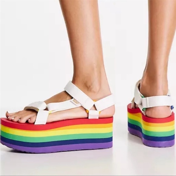 Teva | Shoes | Teva Flatform Universal Rainbow Pride Sandals | Poshmark